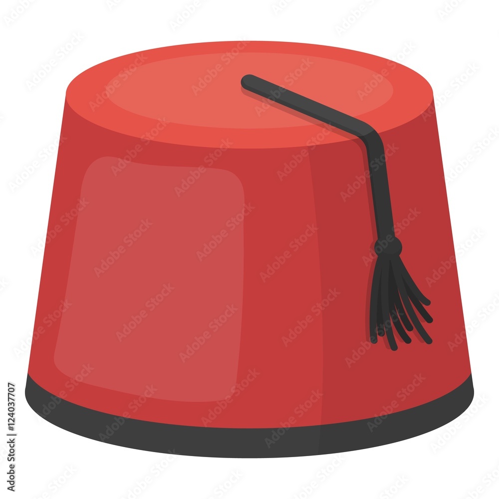 Fez icon in cartoon style isolated on white background. Turkey symbol ...