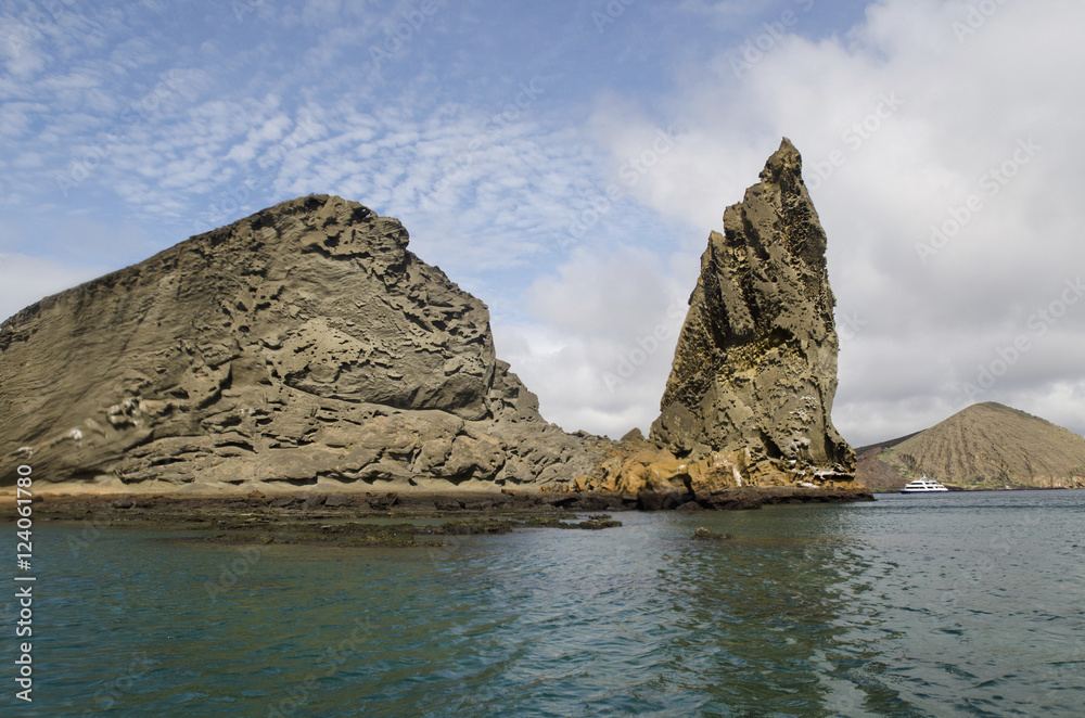 Pinnacle Rock On Bartolome Island; Galapagos, Equador Stock Photo ...