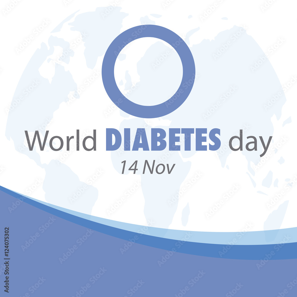 world diabetes day illustration over blue color backdrop Stock Vector ...
