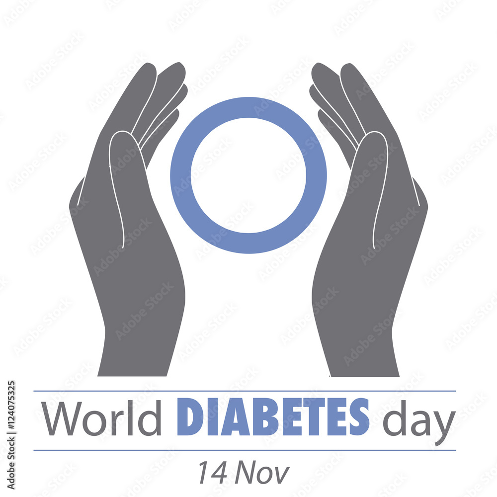 both hands around symbol of diabetes vector de Stock | Adobe Stock