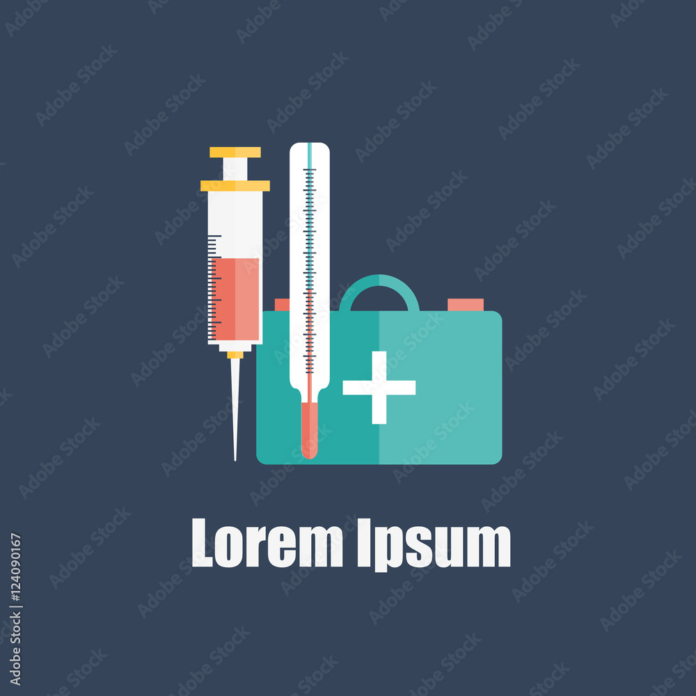 Vector flat cartoon medical background Stock Vector | Adobe Stock