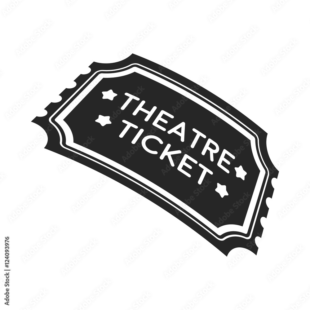 Theatre ticket icon in black style isolated on white background ...