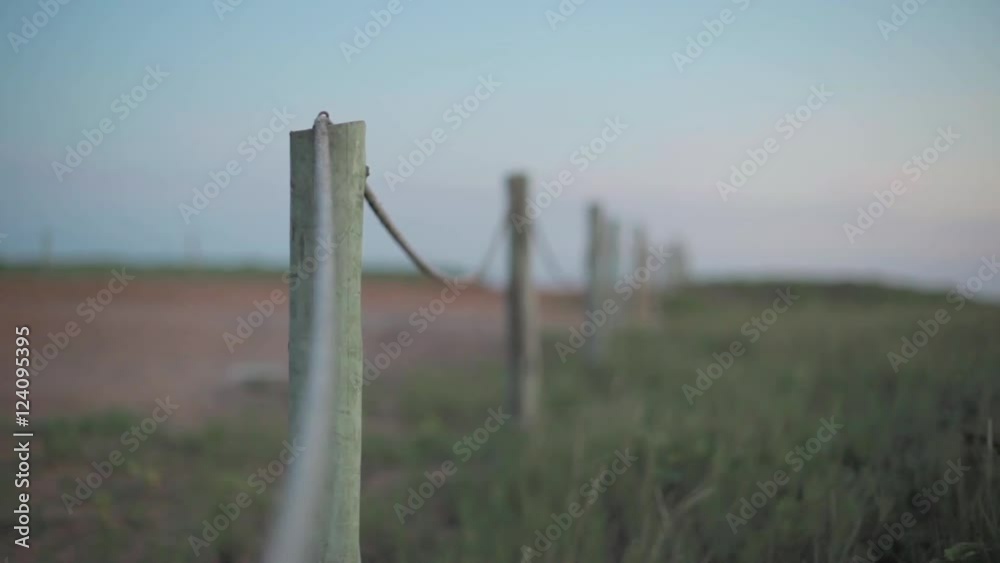 depth of field, rope fence, depth of field focus of a rope fence as it ...