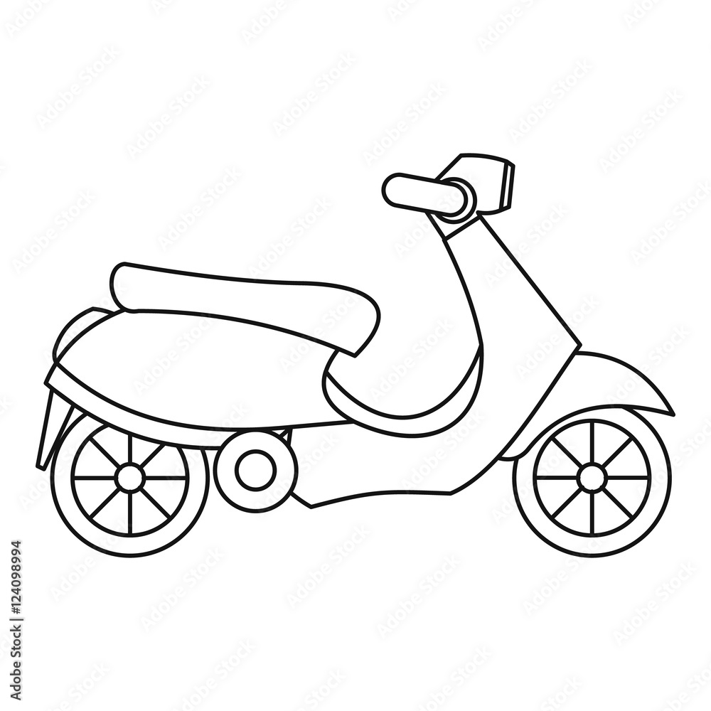 Scooter icon. Outline illustration of scooter vector icon for web Stock ...