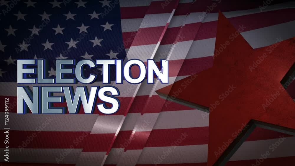Election News 3D Motion Graphics With American Flag Background Looping ...