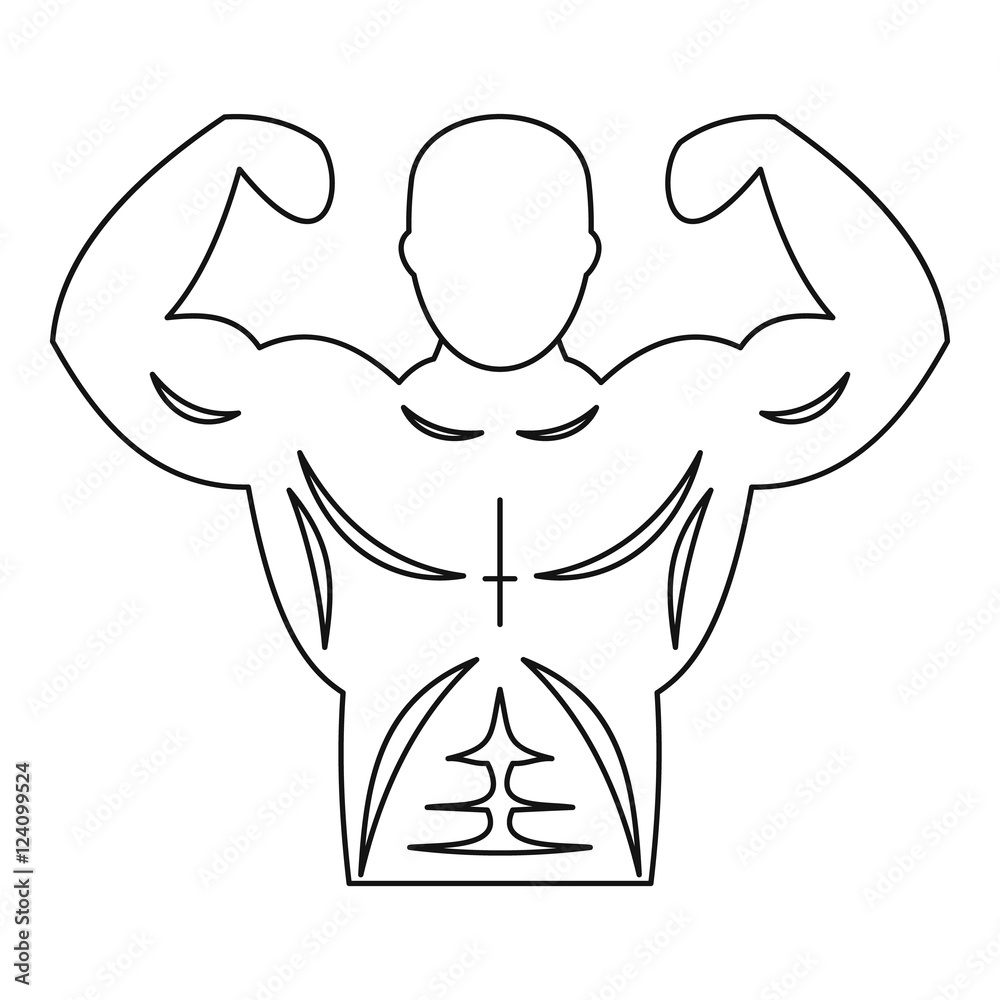 Strong athletic man icon. Outline illustration of strong athletic man ...