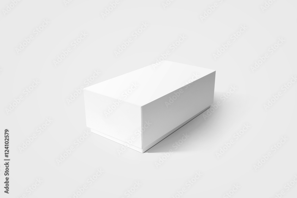 Plain white carton product box mockup, side view, clipping path. Clear ...