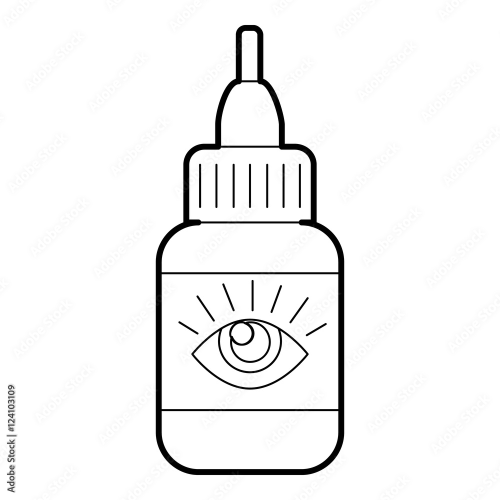 Eye drops icon. Outline illustration of eye drops vector icon for web ...
