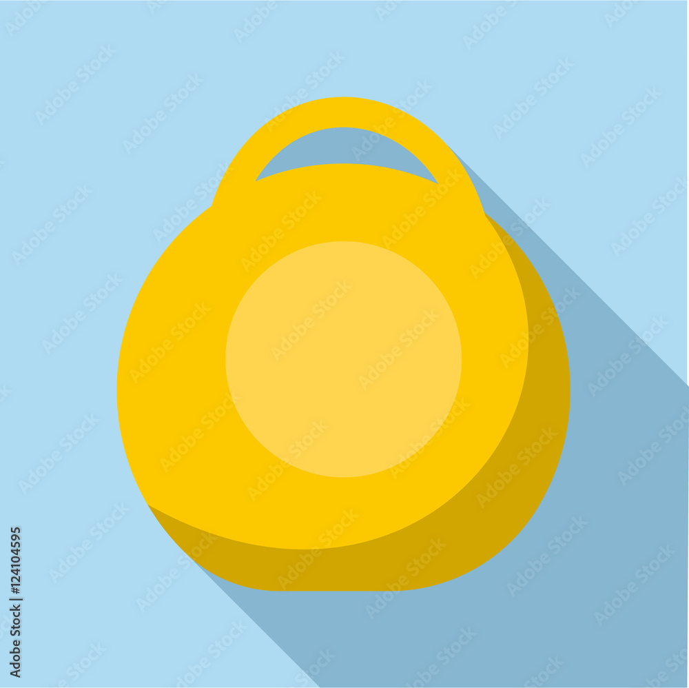 Yellow weight icon. Flat illustration of yellow weight vector icon for ...