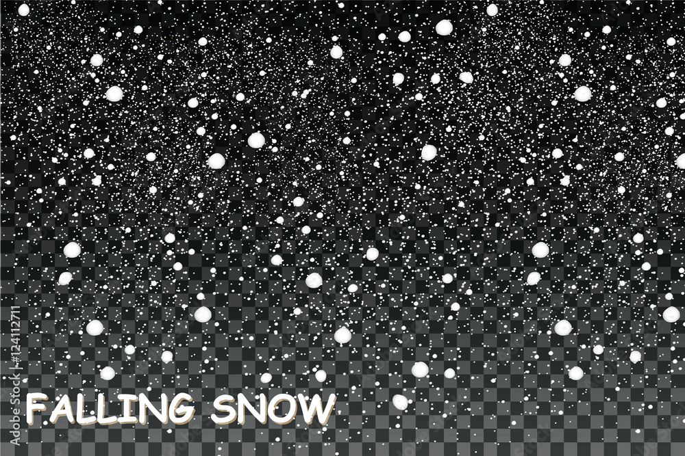 Winter background with snow in transparent background Stock Vector ...