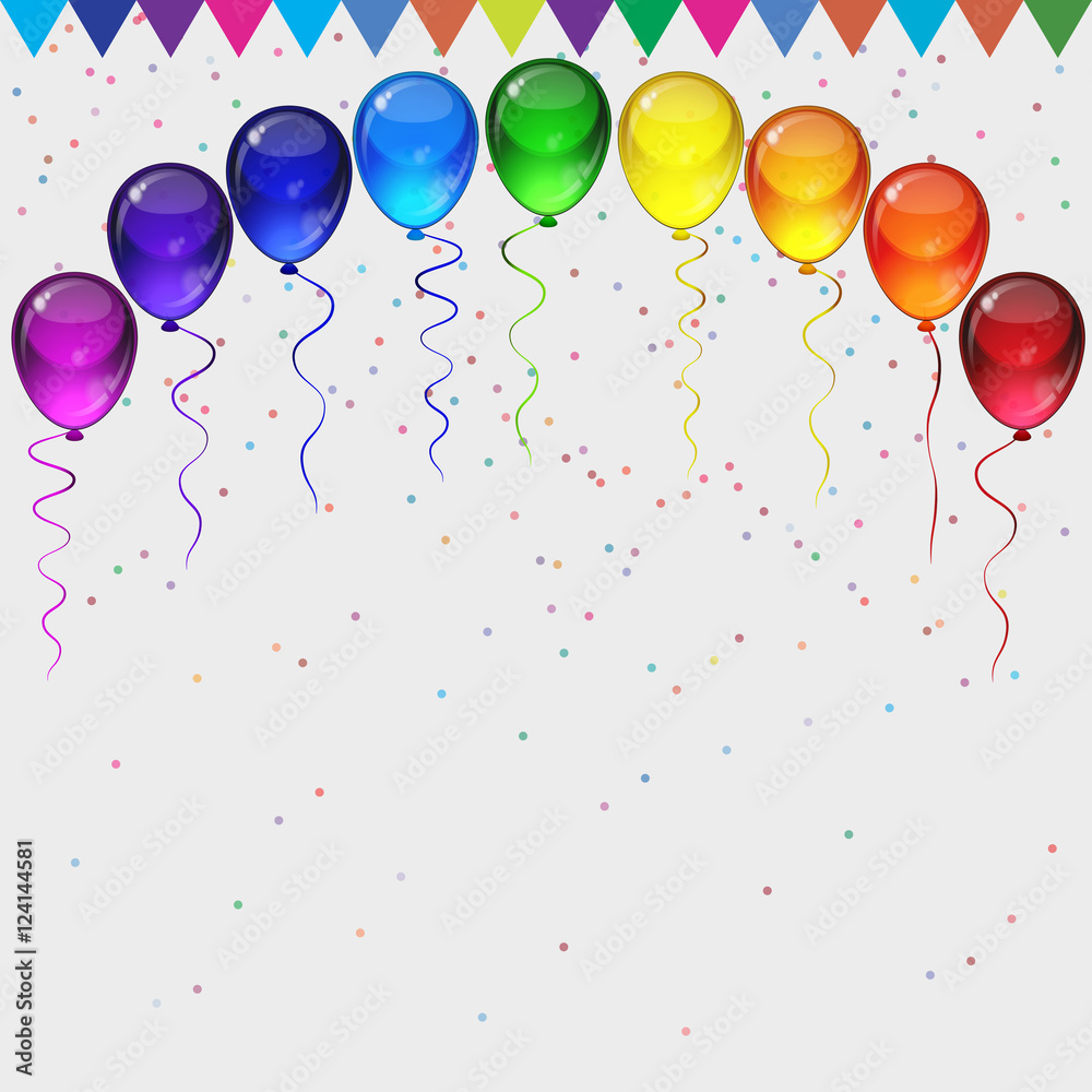 Birthday party background - realistic balloons. Stock Vector | Adobe Stock