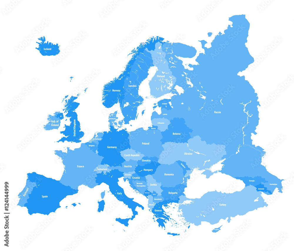 European political map. All layers detachable and labeled Stock Vector ...