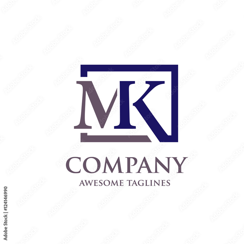 Letter MK logo set, strong elegant classy concept. creative letter MK ...