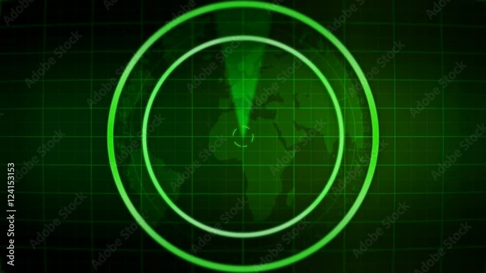 Blank Radar on a Map and a Grid Stock Video | Adobe Stock