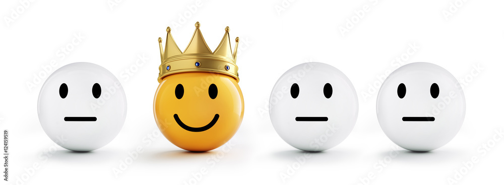 Smiley mit Krone und Freunden 5 Stock-Illustration | Adobe Stock