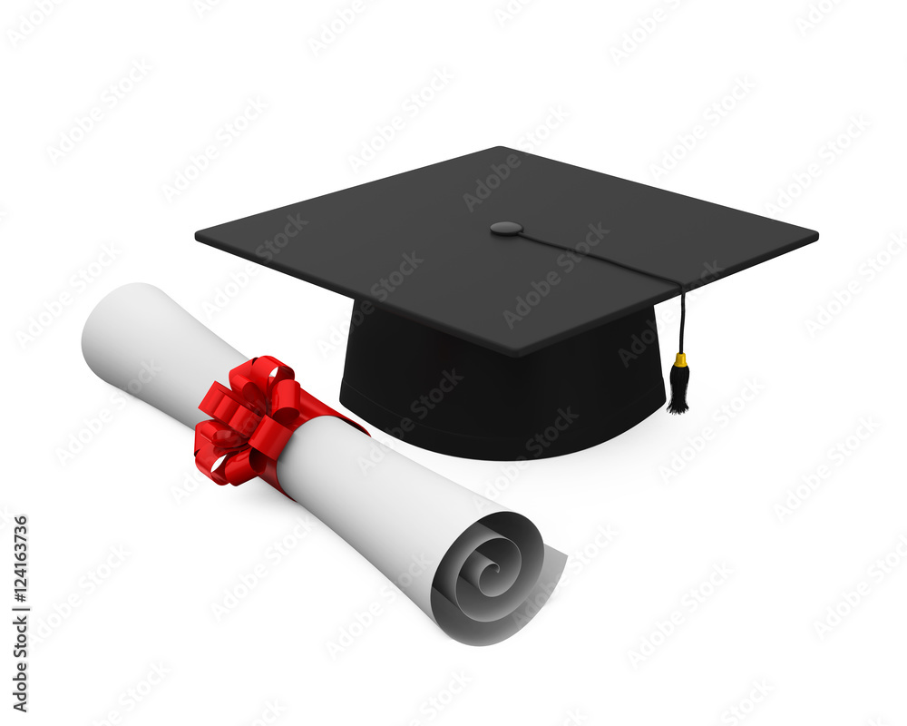 Graduation Cap and Diploma Stock Illustration | Adobe Stock