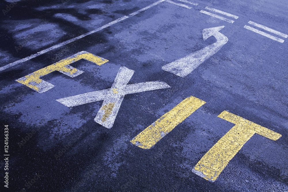 Exit Sign Painted On Road Stock Photo | Adobe Stock