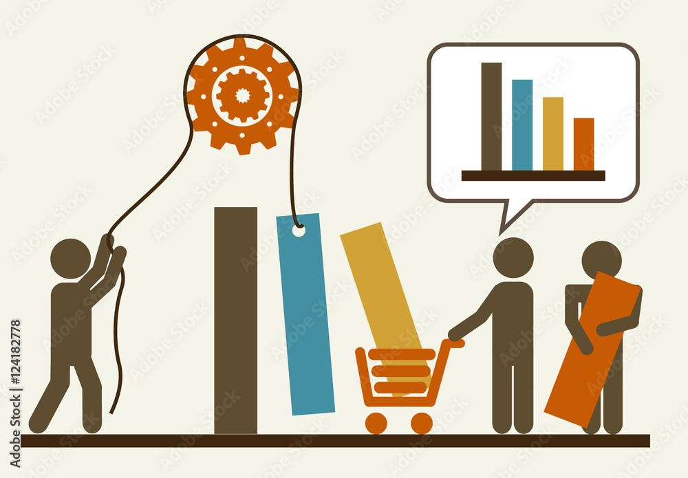 Shopping Trends Data Infographic with Pictogram People Element Stock ...