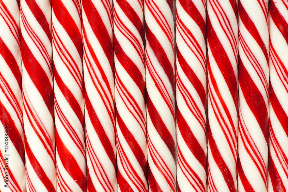 Full background of red and white striped Christmas candy canes Stock ...
