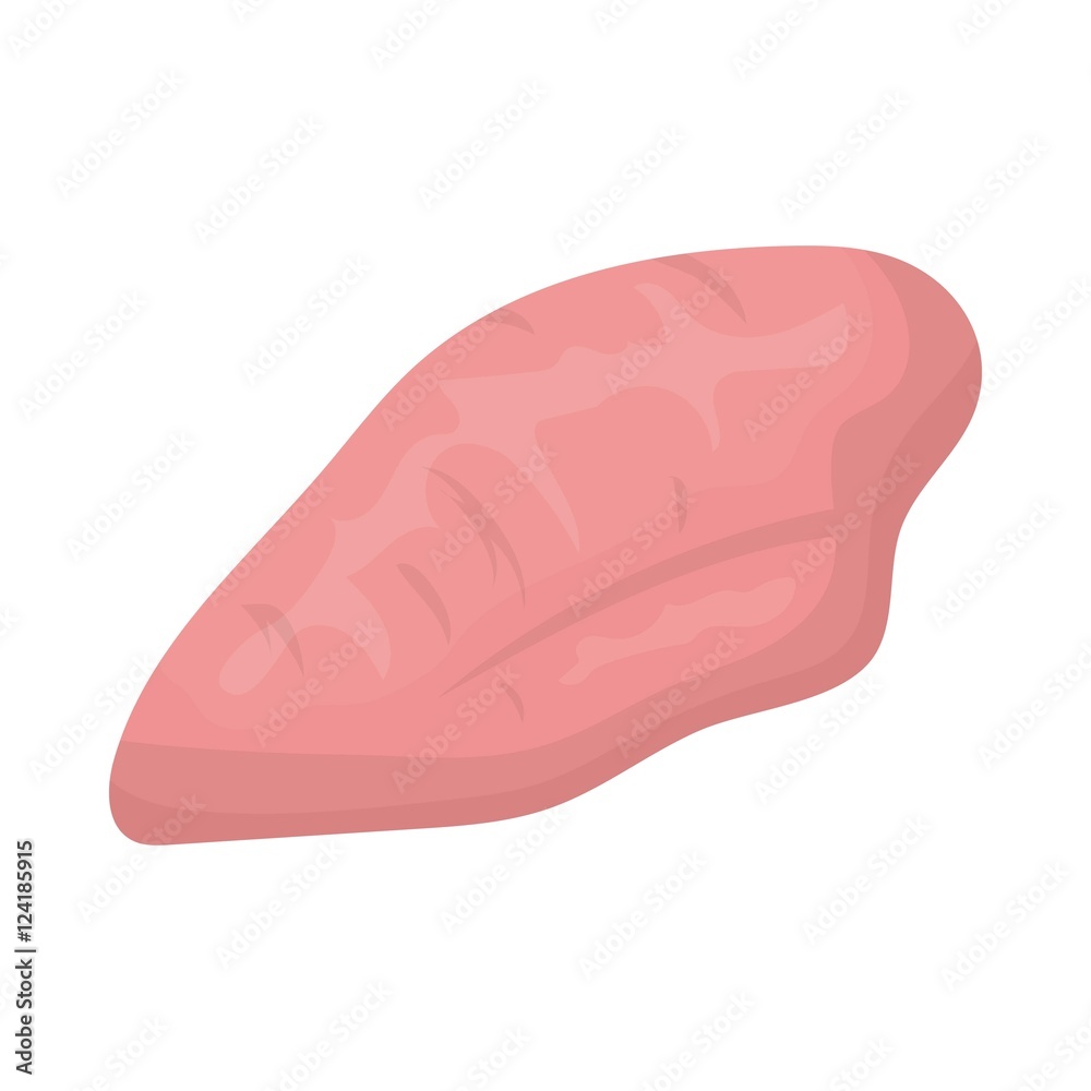Chicken fillet icon in cartoon style isolated on white background ...