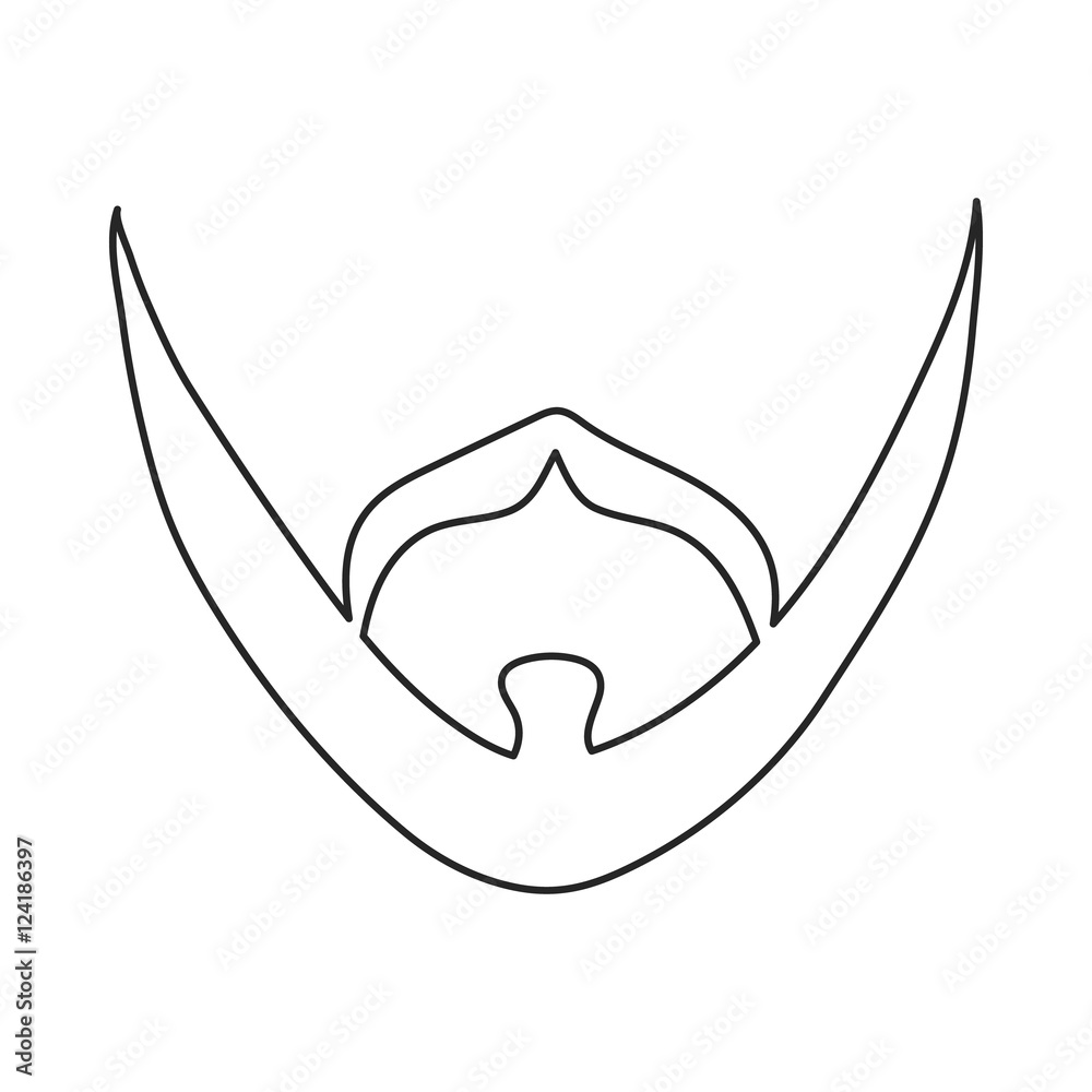 Man's beard icon in outline style isolated on white background. Beard ...