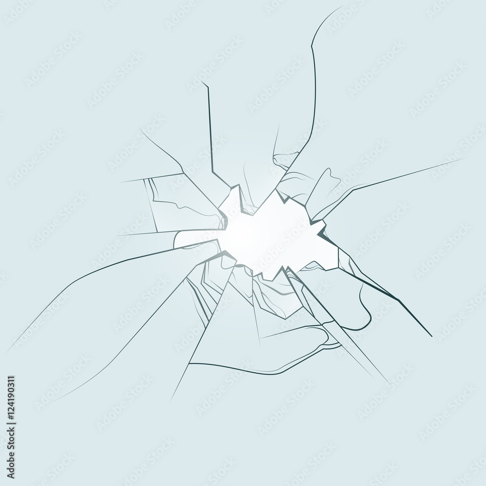 Broken Glass Window Drawing