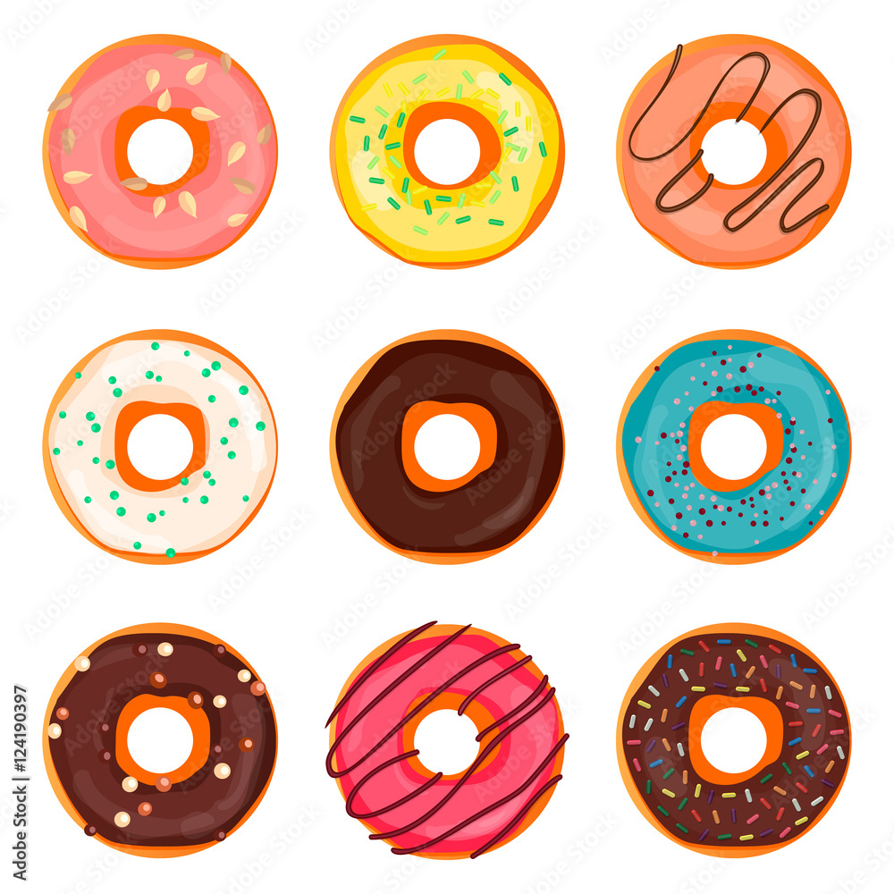 Donut vector illustration. Donut isolated on a light background. Donut ...