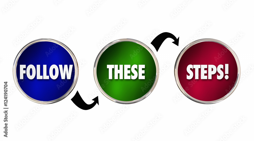 Follow These Steps Plan Process Procedure System 3d Illustration Stock ...