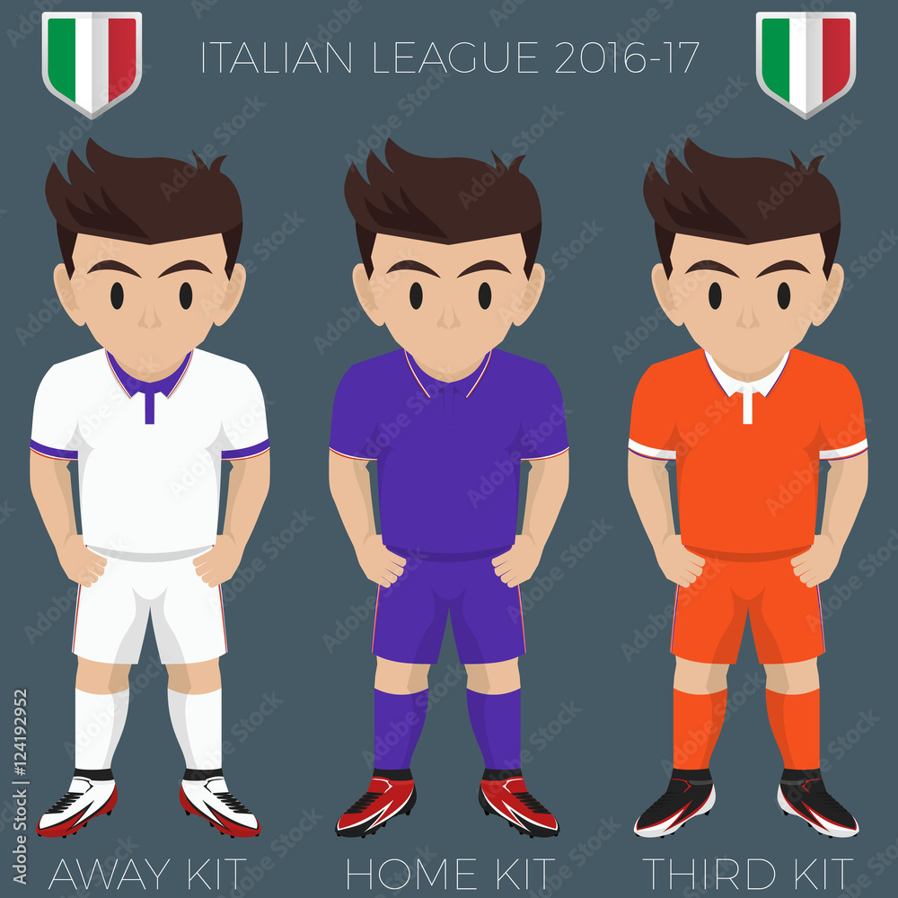 Florence Soccer Club Kits 2016/17 Serie A Stock Vector | Adobe Stock