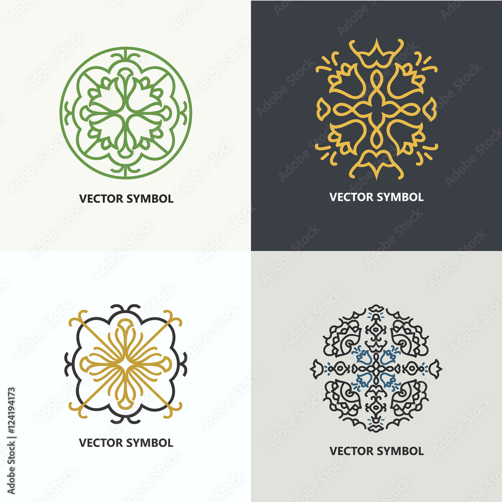 Set of flourish logo design templates. Stock Vector | Adobe Stock