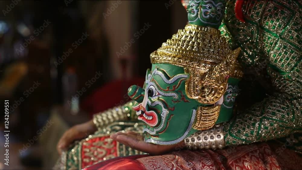 Headed giant Ravana , Thai classical mask dance of the Ramayana Epic ...