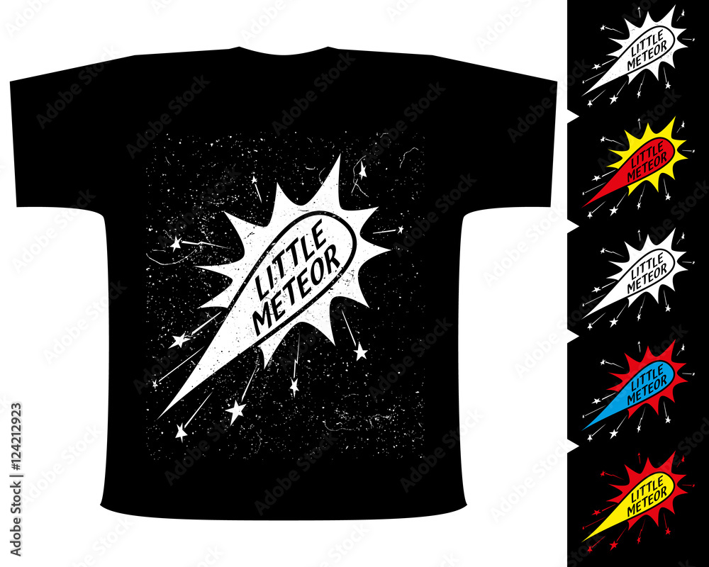 Little meteor slogan in flying comet, for jersey fabric typography t ...
