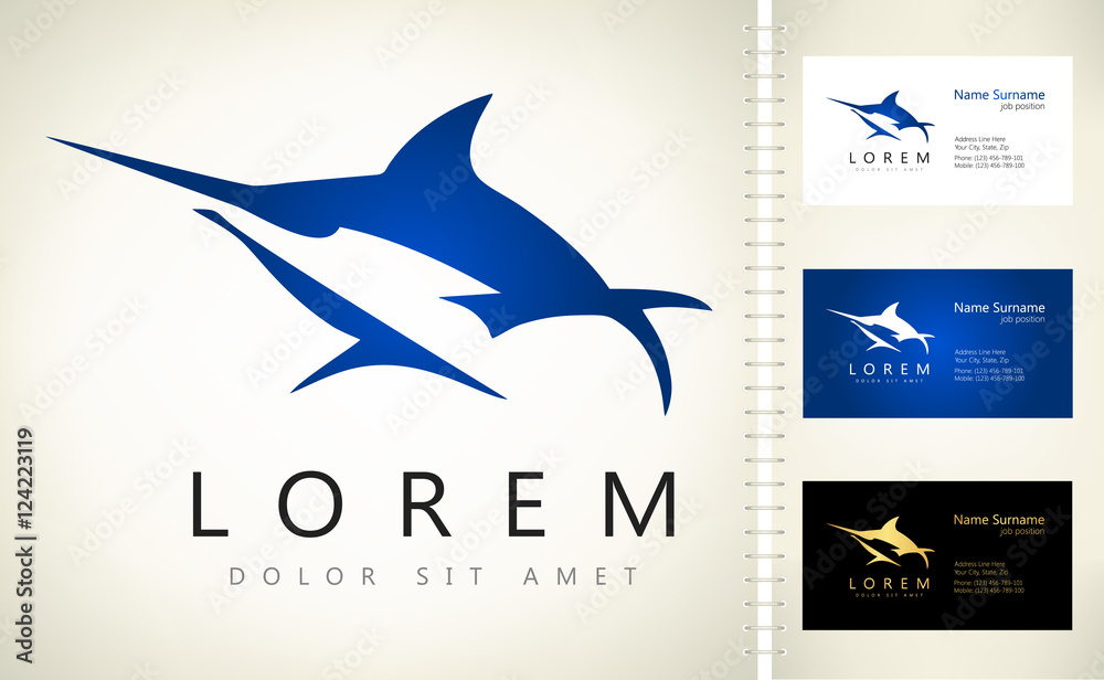 Marlin vector logo Stock Vector | Adobe Stock