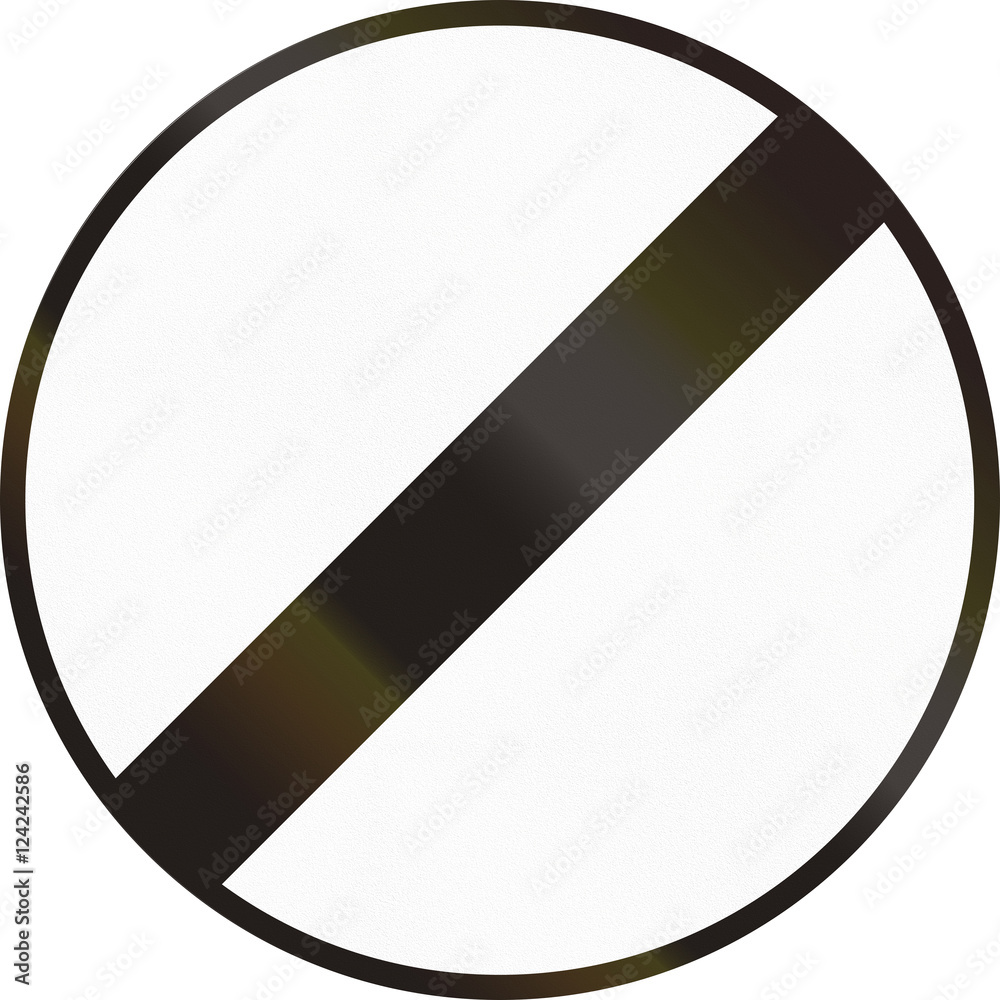 Hungarian regulatory road sign - End of previous prescriptions ... Hungarian regulatory road sign - End of previous prescriptions ...