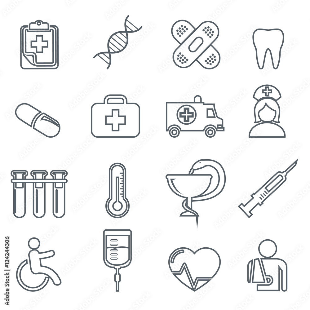 Medical Icons thin line icons set Stock Vector | Adobe Stock