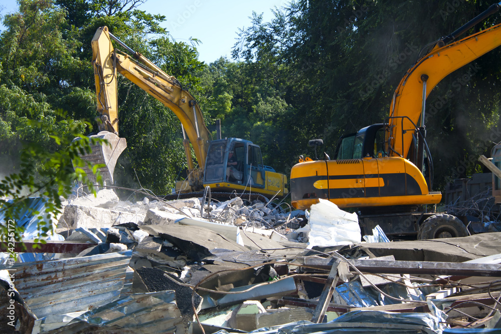 Stones, destroyed buildings, building. Demolition. A pile of stones ...