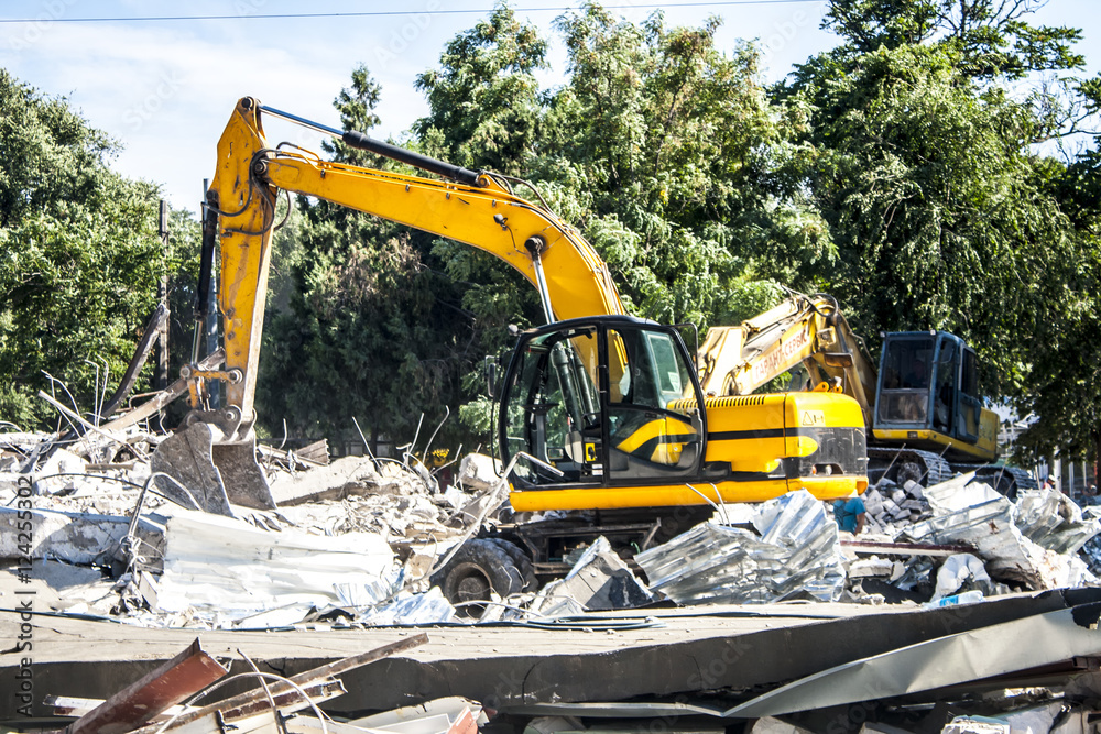 Stones, destroyed buildings, building. Demolition. A pile of stones ...