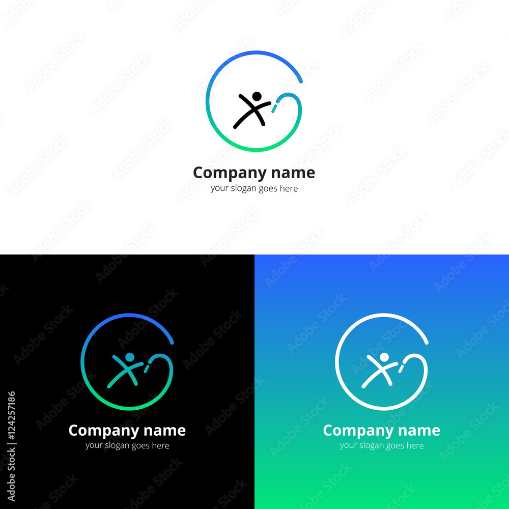 Gymnastics Logo. Gymnastics with ribbon Branding Identity Corporate ...