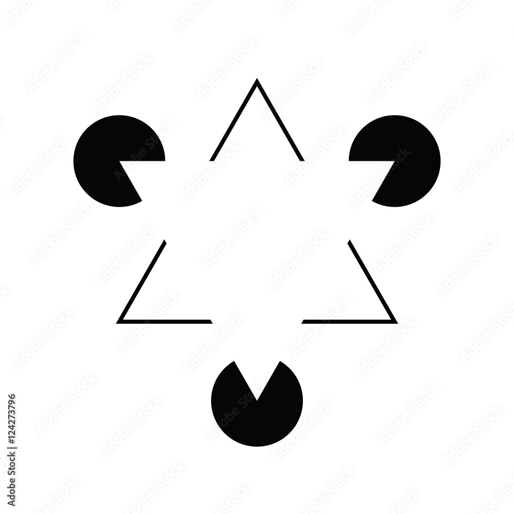 Optical Illusion - Kanizsa triangle Stock Illustration | Adobe Stock