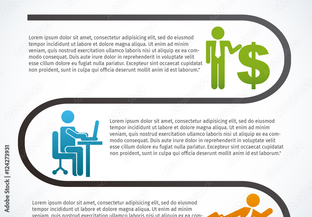 Modelo de Looped Line Element Business Infographic with Pictogram Icons ...