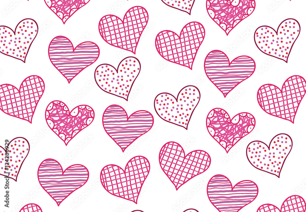 Pink Heart Cluster Doodle