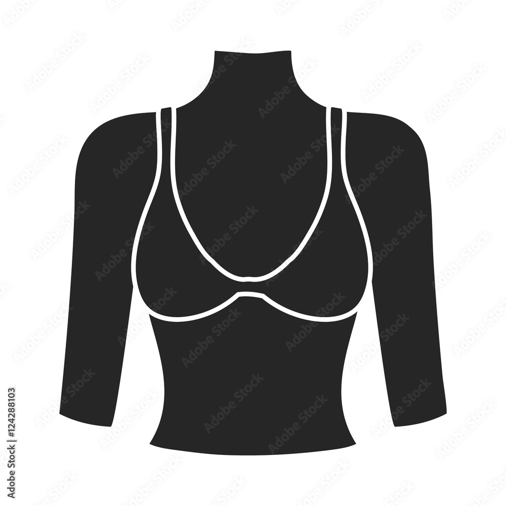 Breast icon in black style isolated on white background. Part of body ...