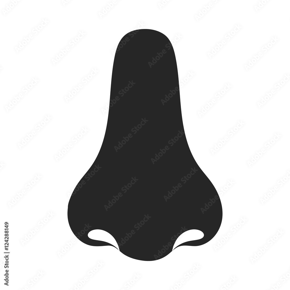 Nose icon in black style isolated on white background. Part of body ...