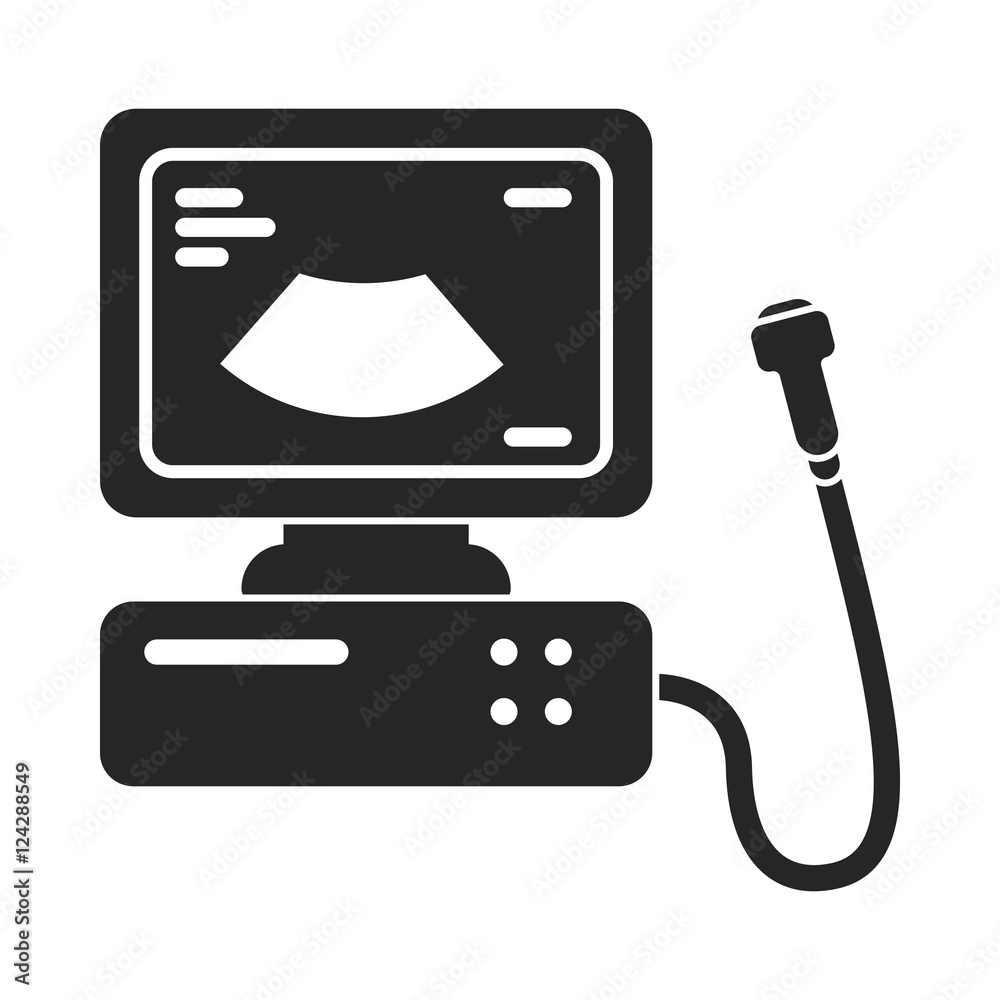 Ultrasound diagnostic icon in black style isolated on white background ...