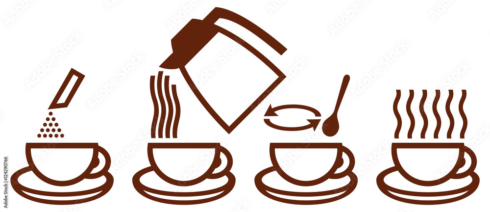 making instant coffee icons Stock Vector | Adobe Stock