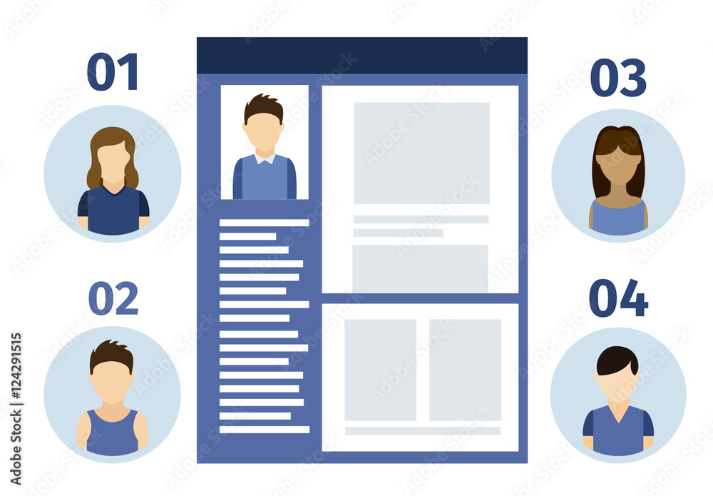 Social Media Data Infographic with Profile Element and Young People ...