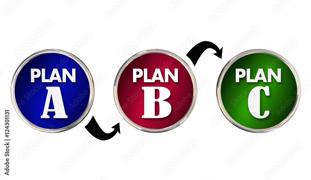 Plan A B C Alternate Trial Back Up Ideas Strategy Circles 3d Ill Stock ...
