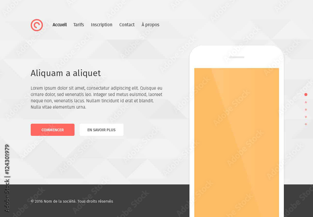 Kit d’interface utilisateur pour page d’accueil Stock Template | Adobe ...