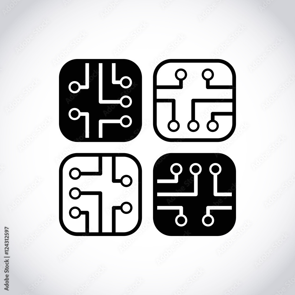 circuit board icon stock vector illustration flat design Stock Vector ...