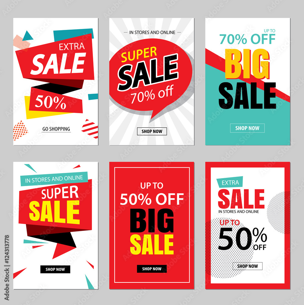 Set of sale website banner templates.Social media banners Stock Vector ...
